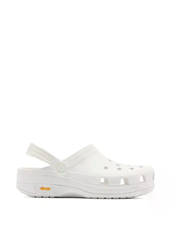 CROCS Perforated Slingback Mules - White