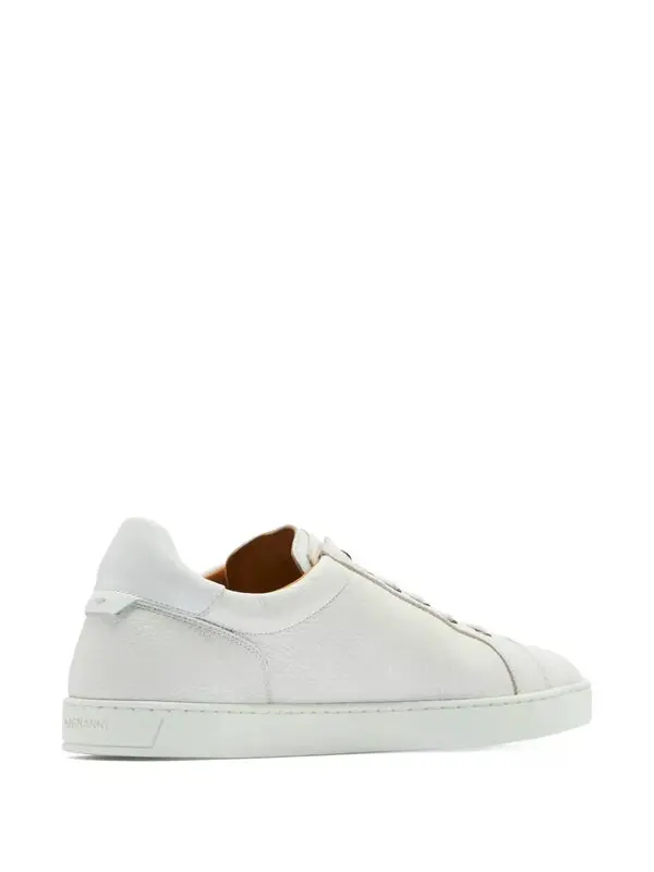 Magnanni Pebbled Leather Elastic-lace Sneakers