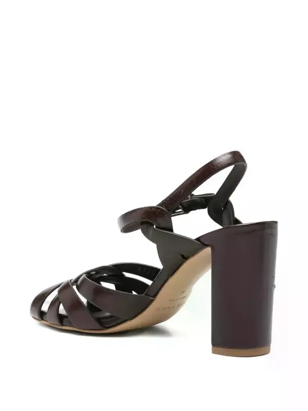 DEL CARLO Atene Interwoven-strap Buckle-fastening Sandals - Brown