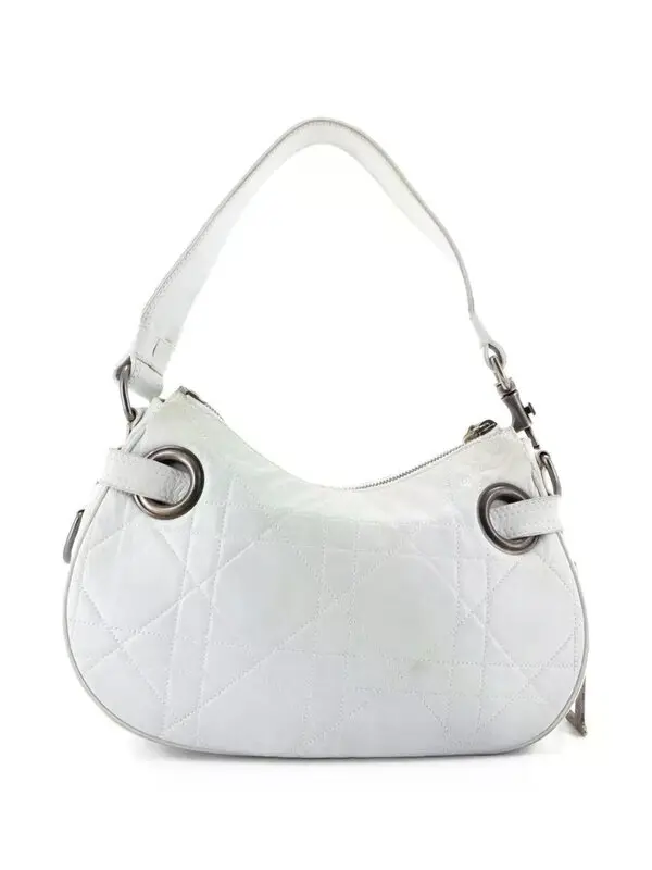Dior D Charm Zip Cannage Quilt Lambskin Small Hobo Bag