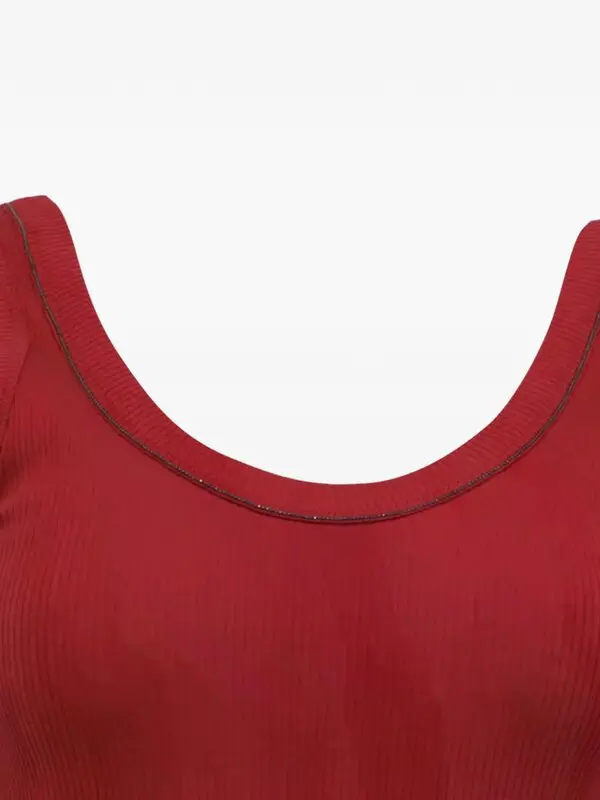 Brunello Cucinelli Ribbed Tank Top - Red
