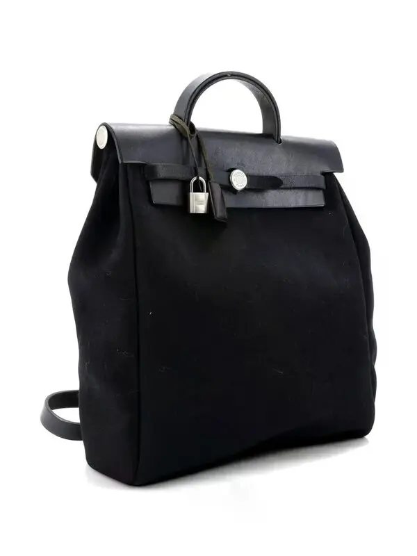 Hermès Herbag A Dos Toile And Leather Gm Backpack