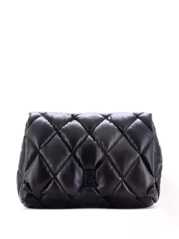 Balenciaga Quilted Leather Large Clutch Bag - Black