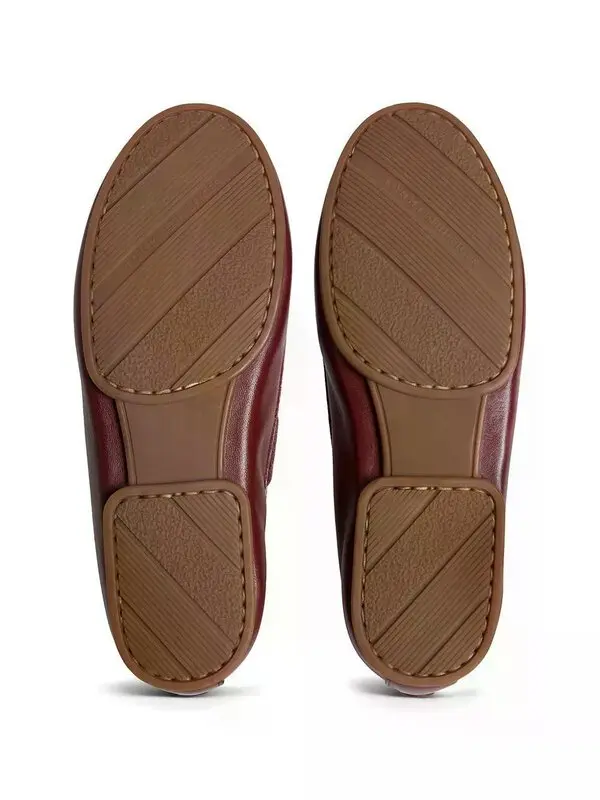 Tommy Hilfiger Burgundy Leather Lace-up Loafers
