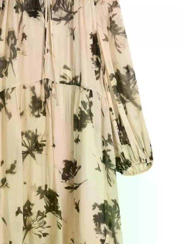 Marc O'polo Beige Floral Print Tiered Dress