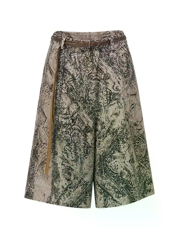 R13 Paisley Print Wide-leg Shorts