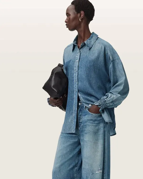ALLSAINTS Charli Illusion Of Denim Long Sleeve Shirt