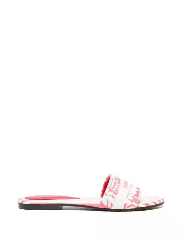 ERMANNO FIRENZE Logo Embroidered Sandals - Pink