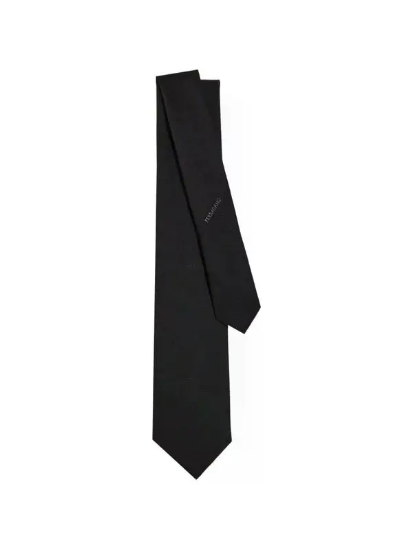 FERRAGAMO Jacquard Silk-blend Tie - Black