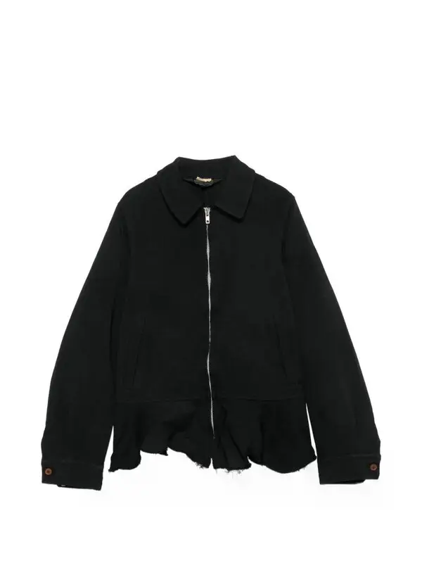 Comme Des Garçons Ruffled Peplum Jacket - Black