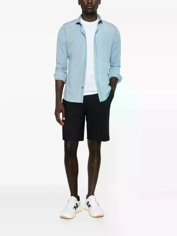 ALLEY DOCKS 963 Pleated Detail Shorts - Blue