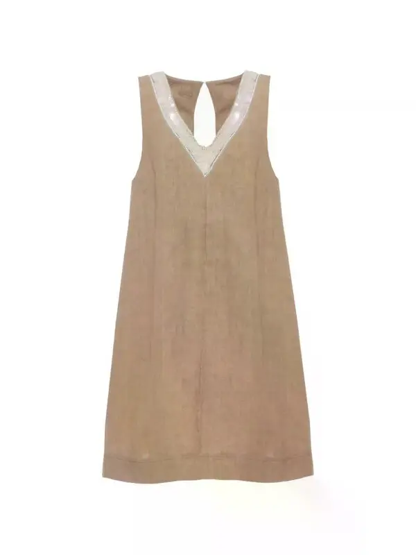 120% Lino Sequin-embellished V-neck Mini Dress