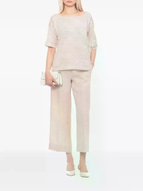 D.exterior Floral Lace Appliqué T-shirt