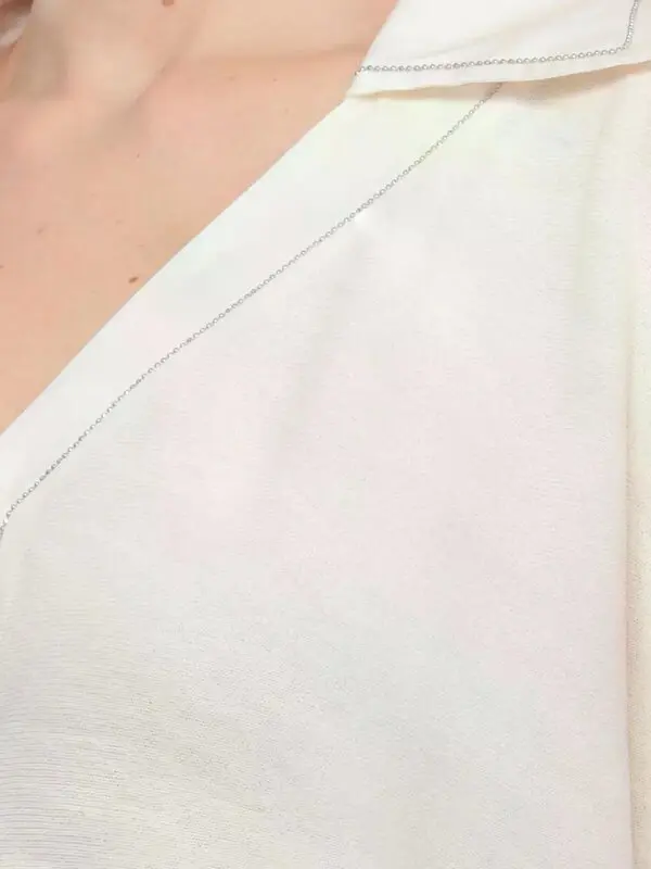 D.exterior Chain-trimmed Collared Top