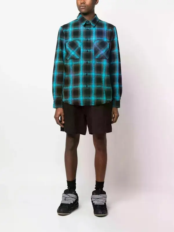 Amiri Plaid Logo-print Shirt