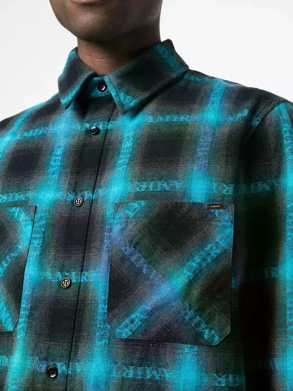 Amiri Plaid Logo-print Shirt