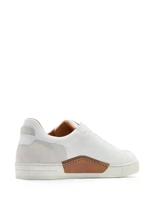 Magnanni Panelled Pebbled-leather Sneakers