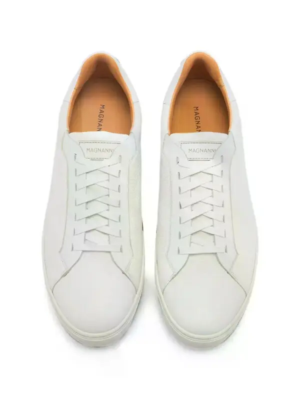Magnanni Panelled Pebbled-leather Sneakers