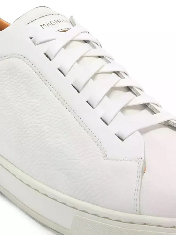 Magnanni Panelled Pebbled-leather Sneakers