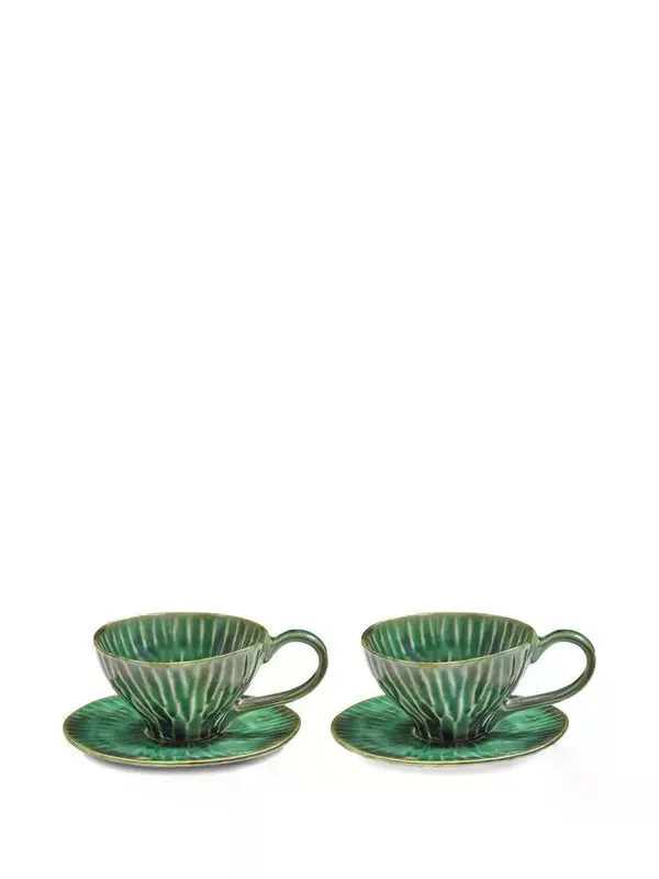 SERAX Ribbed Cappuccino Cups - Green