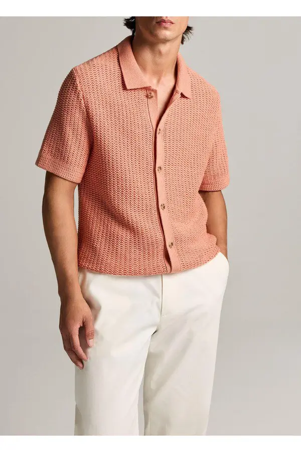 Vince Cotton Crochet Button-front Shirt