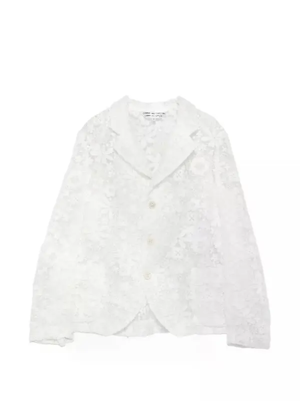Comme Des Garçons Floral Lace Blazer - White