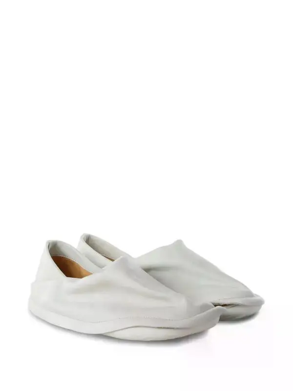 Camper X Issey Miyake Ruched Leather Sneakers - White
