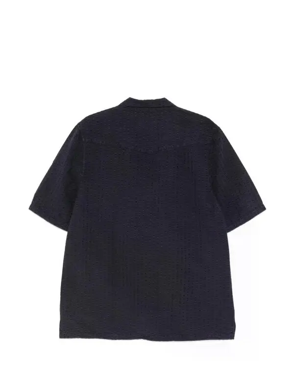 Officine Générale Seersucker-effect Short-sleeve Shirt