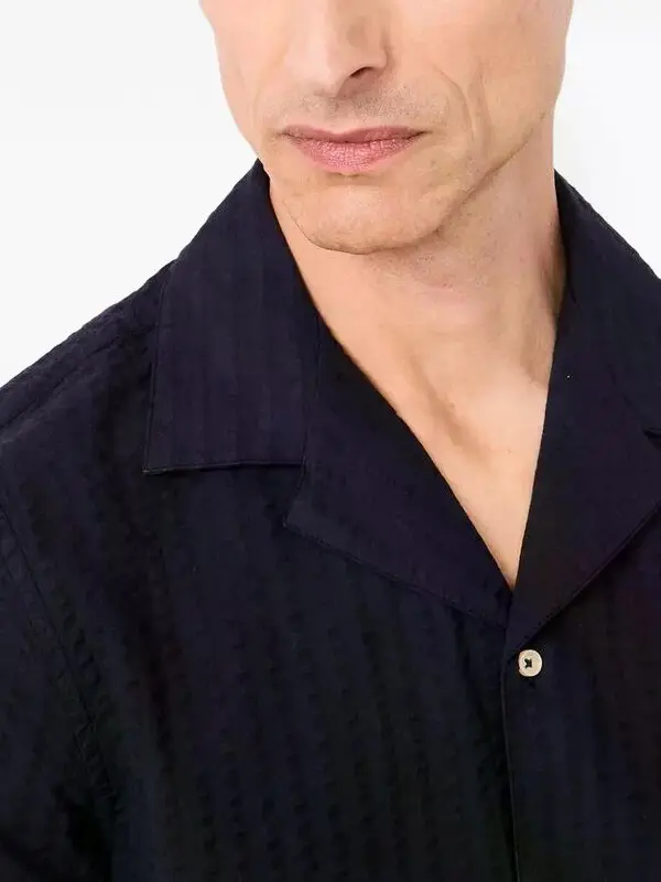 Officine Générale Seersucker-effect Short-sleeve Shirt