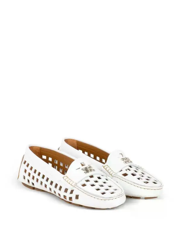 Casadei Leather Loafers With Silver-tone Logo Plaque