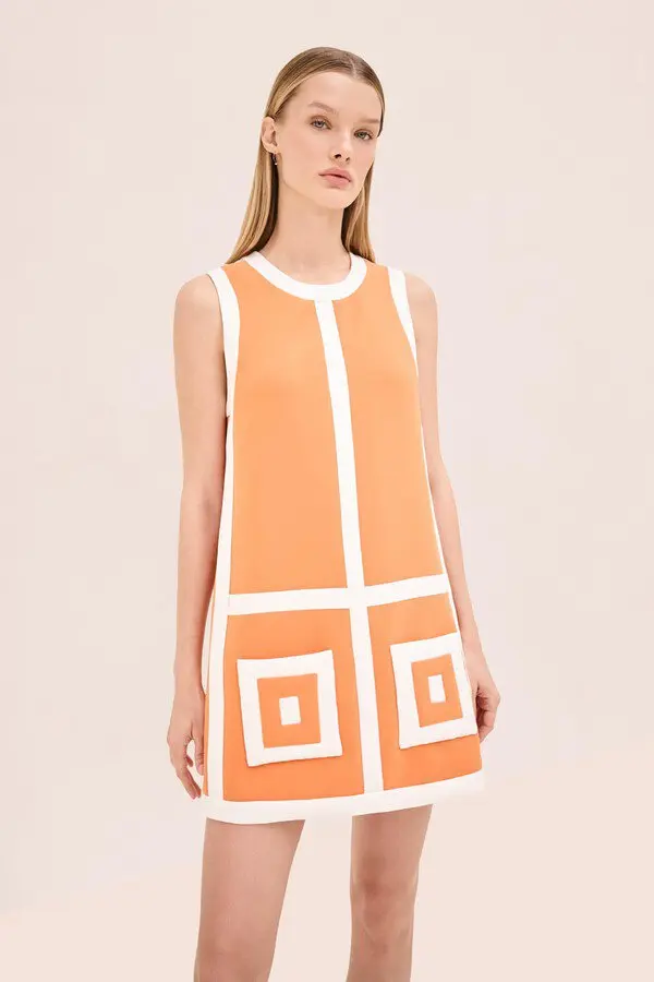 Alexis Estara Mini Dress With Geometric Trim
