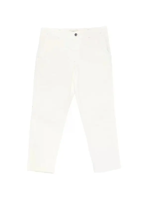 MURPHY&NYE Straight-leg Trousers With Logo Patch - Neutrals