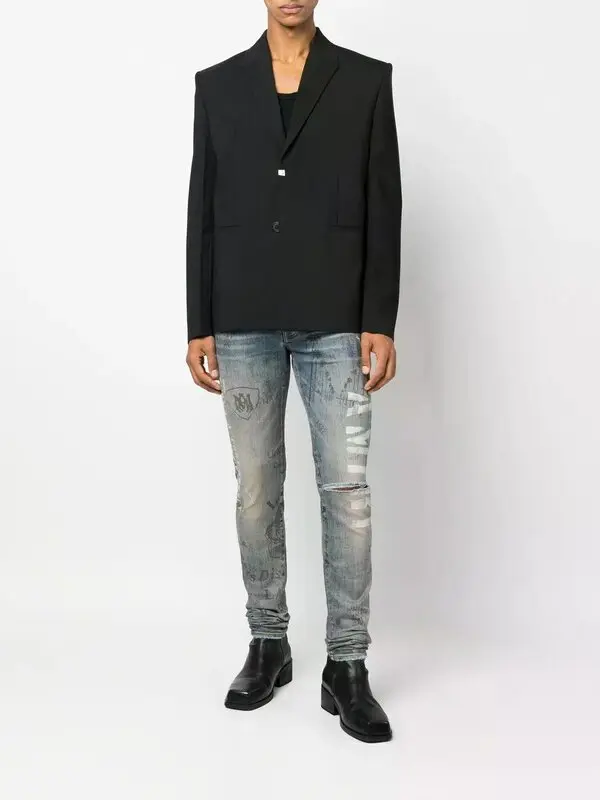 Amiri Slim-fit Illustration Print Jeans