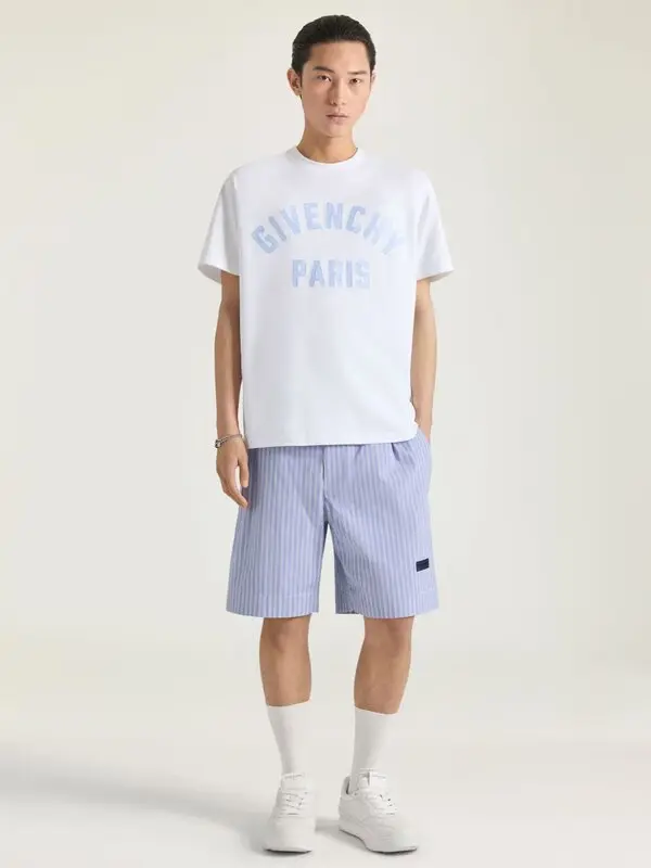 Givenchy And Blue Logo Embroidered T-shirt