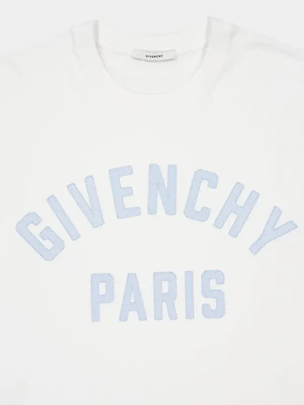Givenchy And Blue Logo Embroidered T-shirt