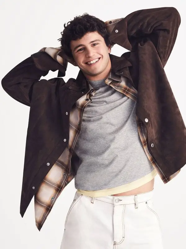 AMI Paris Chocolate Suede Leather Overshirt