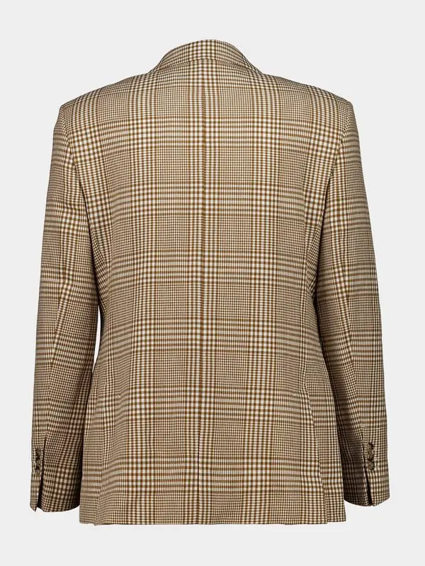 AMI Paris Prince Of Wales Wool Blazer - Beige