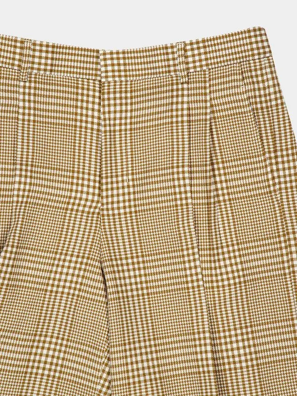 AMI Paris Prince Of Wales Wool Shorts - Beige