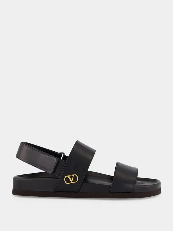 Valentino Garavani Studshield Leather Sandals - Black