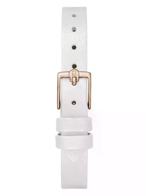 Furla Arco Chain 28mm Watch With Mother Of Pearl Dial And White Leather Strap