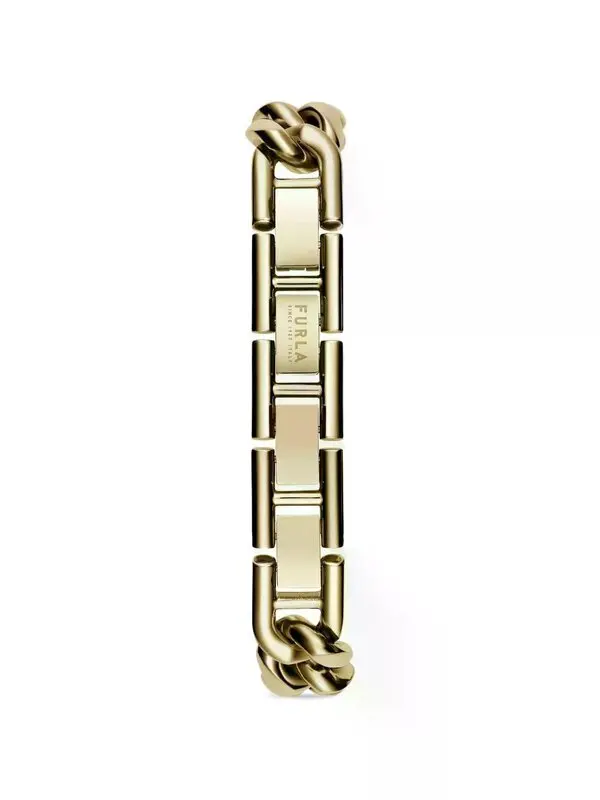 Furla Chain Round 28mm Watch With Crystal Embellished Bezel