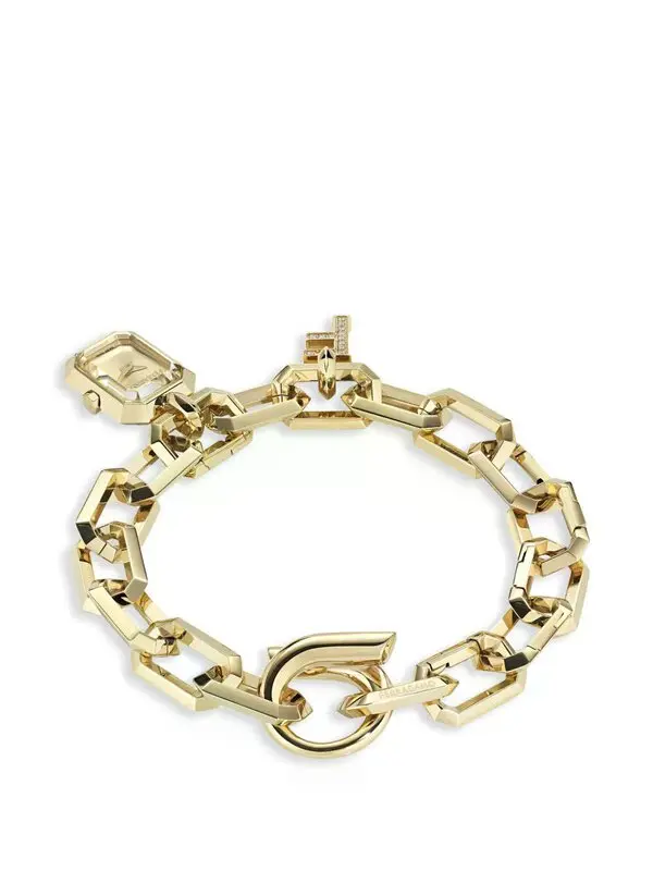 FERRAGAMO Charm Watch With Stainless Steel Chain Bracelet