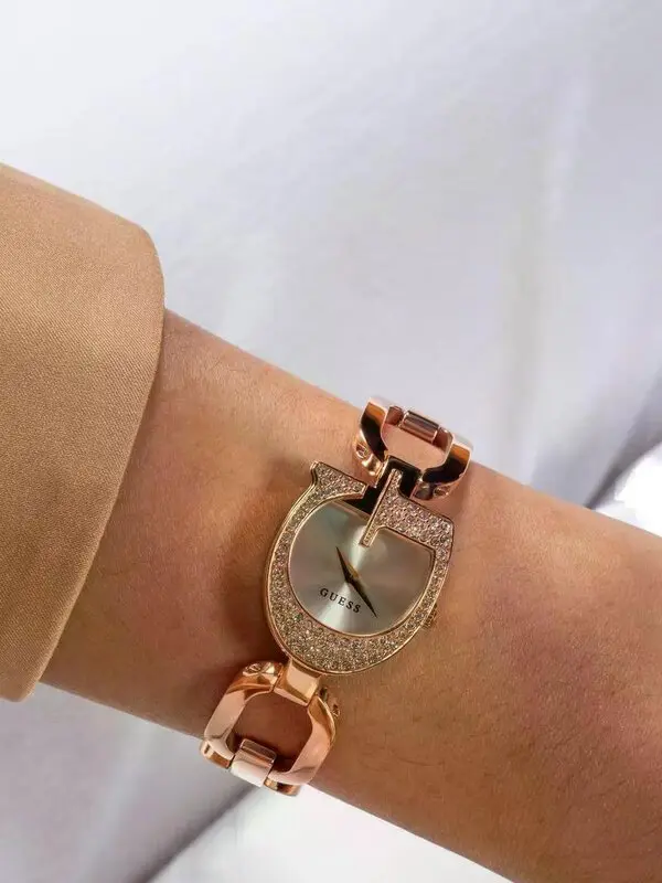 Guess G-shaped Crystal Embellished Watch
