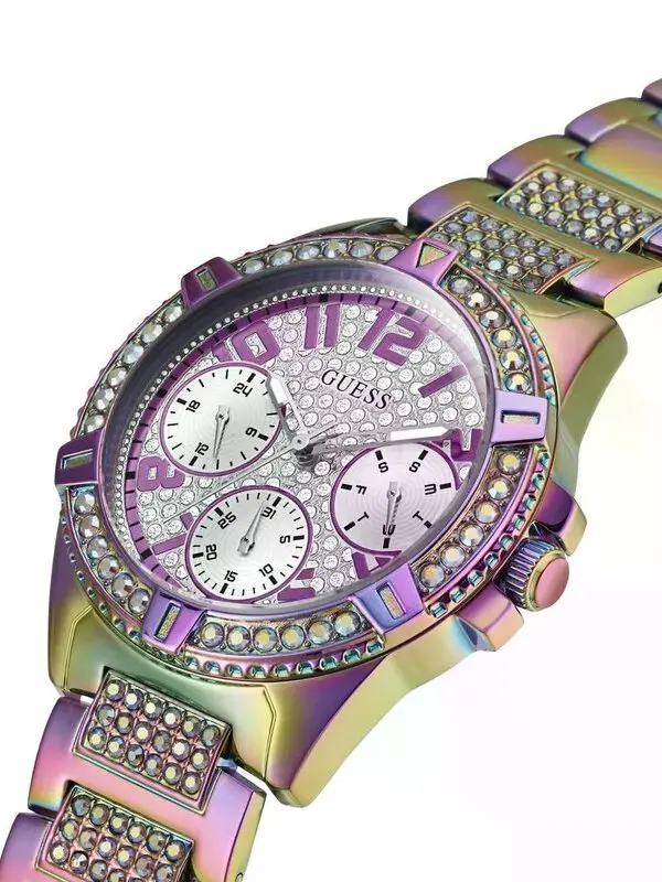 Guess Frontier 40mm Watch With Crystal-embellished Bezel