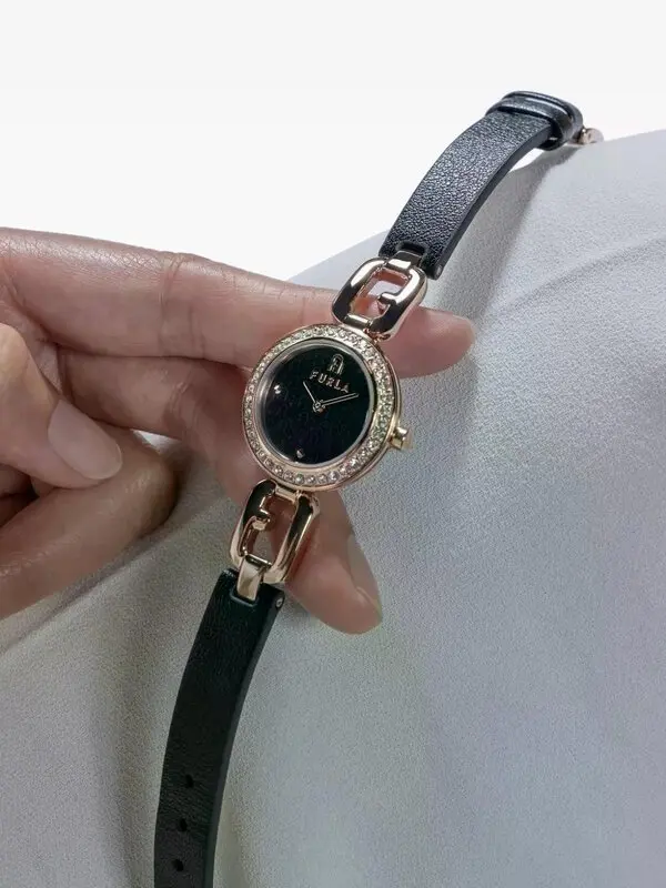 Furla Arco Chain 28mm Watch With Crystal Embellished Bezel