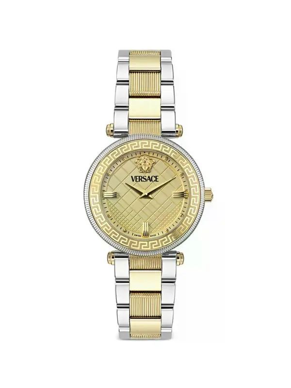 Versace Reve Greca 42mm Watch With Two-tone Link Bracelet