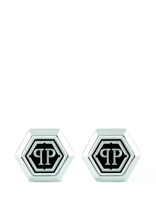 Philipp Plein Icon Hexagon-logo Cufflinks - Silver