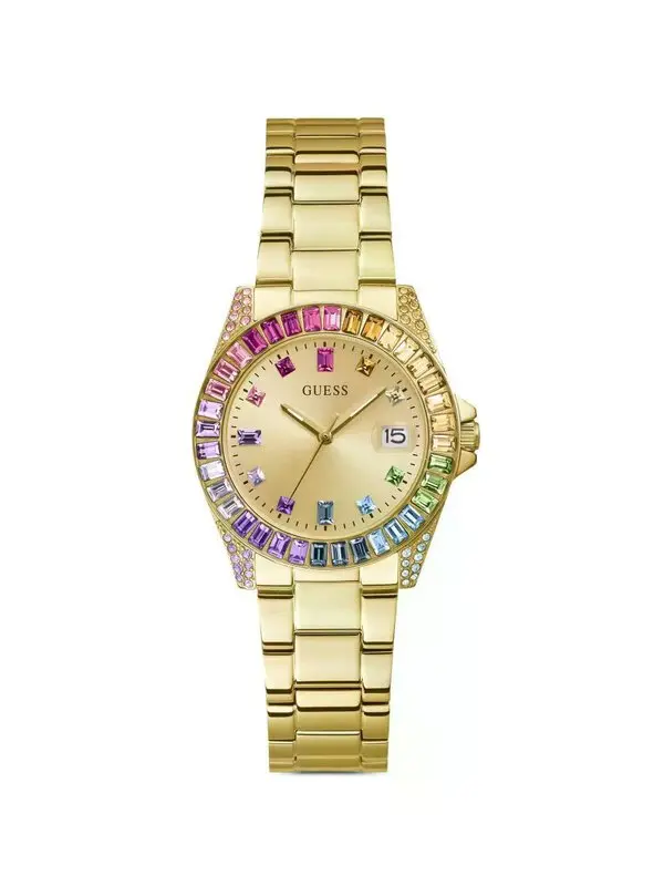 Guess Opaline 34mm Watch With Crystal Embellishments