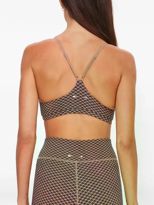 The Upside Zoe Houndstooth Sports Bra - Brown