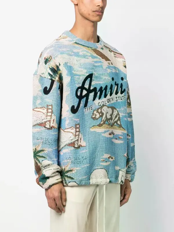 Amiri Logo Print Cotton Jumper